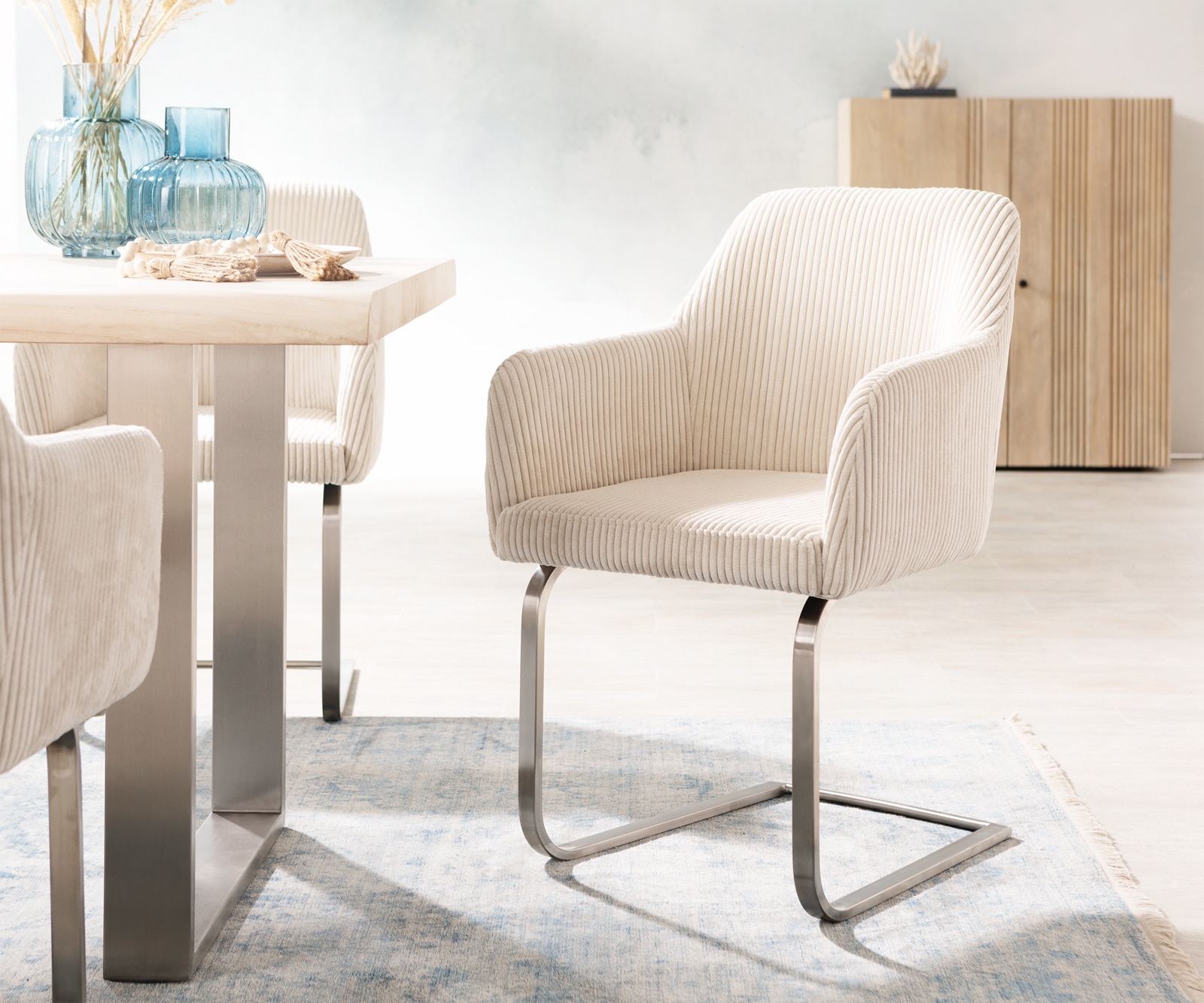 Sledemodel Greg-Flex sledemodel vlak roestvrij staal cord beige